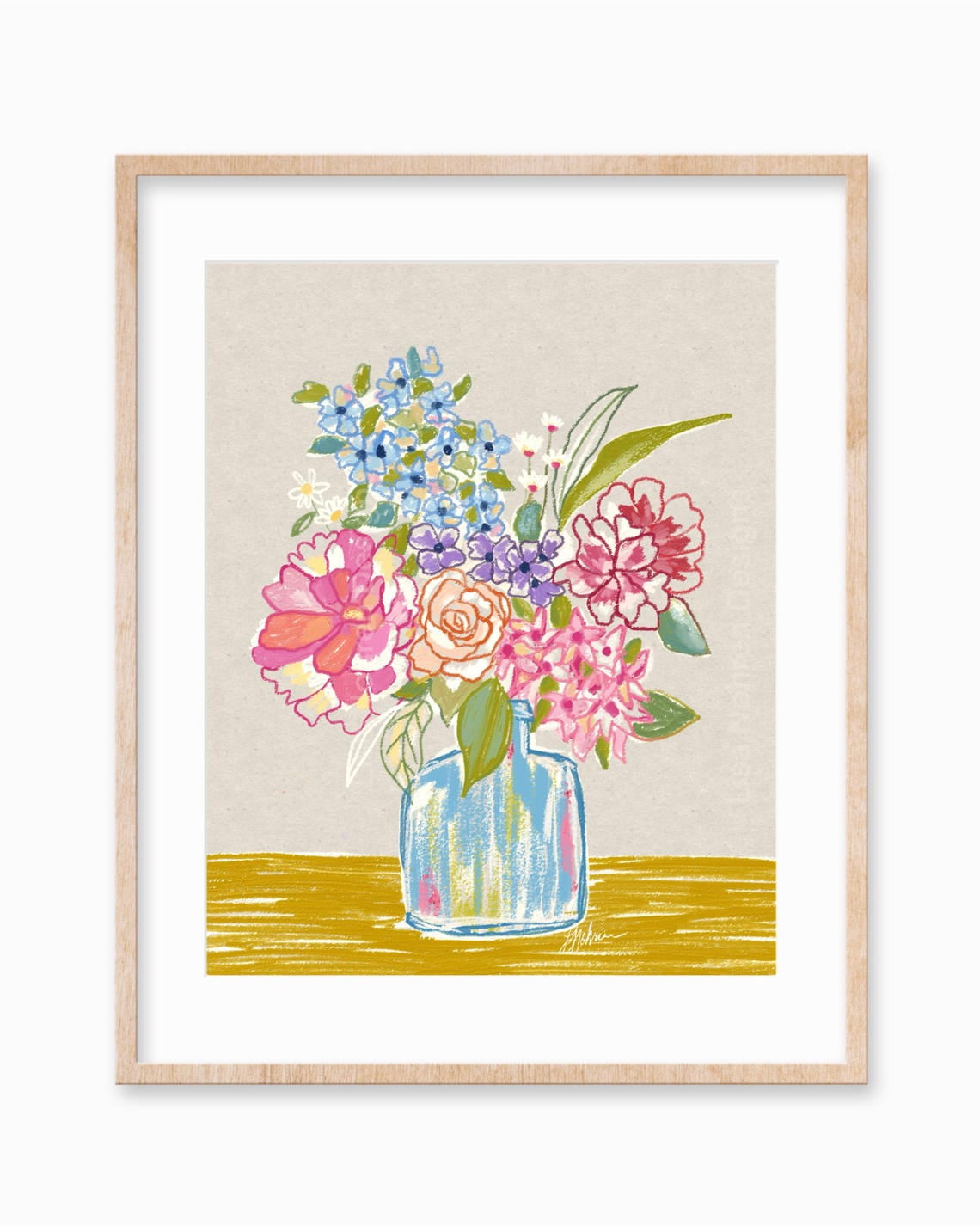 Abstract Colorful Floral Wall Art Illustration Art Botanical Spring ...