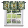 Abstract Colorful Flower Valances for Windows, Vintage Boho Floral Rod ...