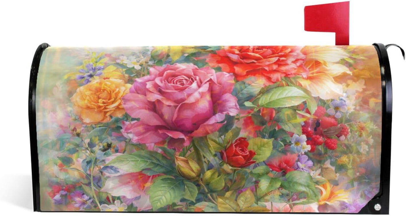 Abstract Colorful Flowers Rose Watercolor Painting Spring Magnetic ...