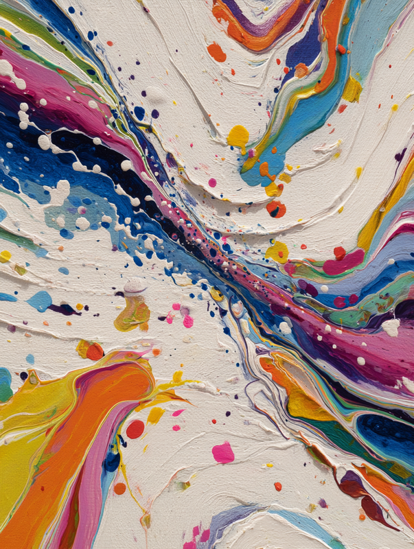 Abstract Colorful Fluid Art Canvas Print for Living Room Bedroom Dining ...