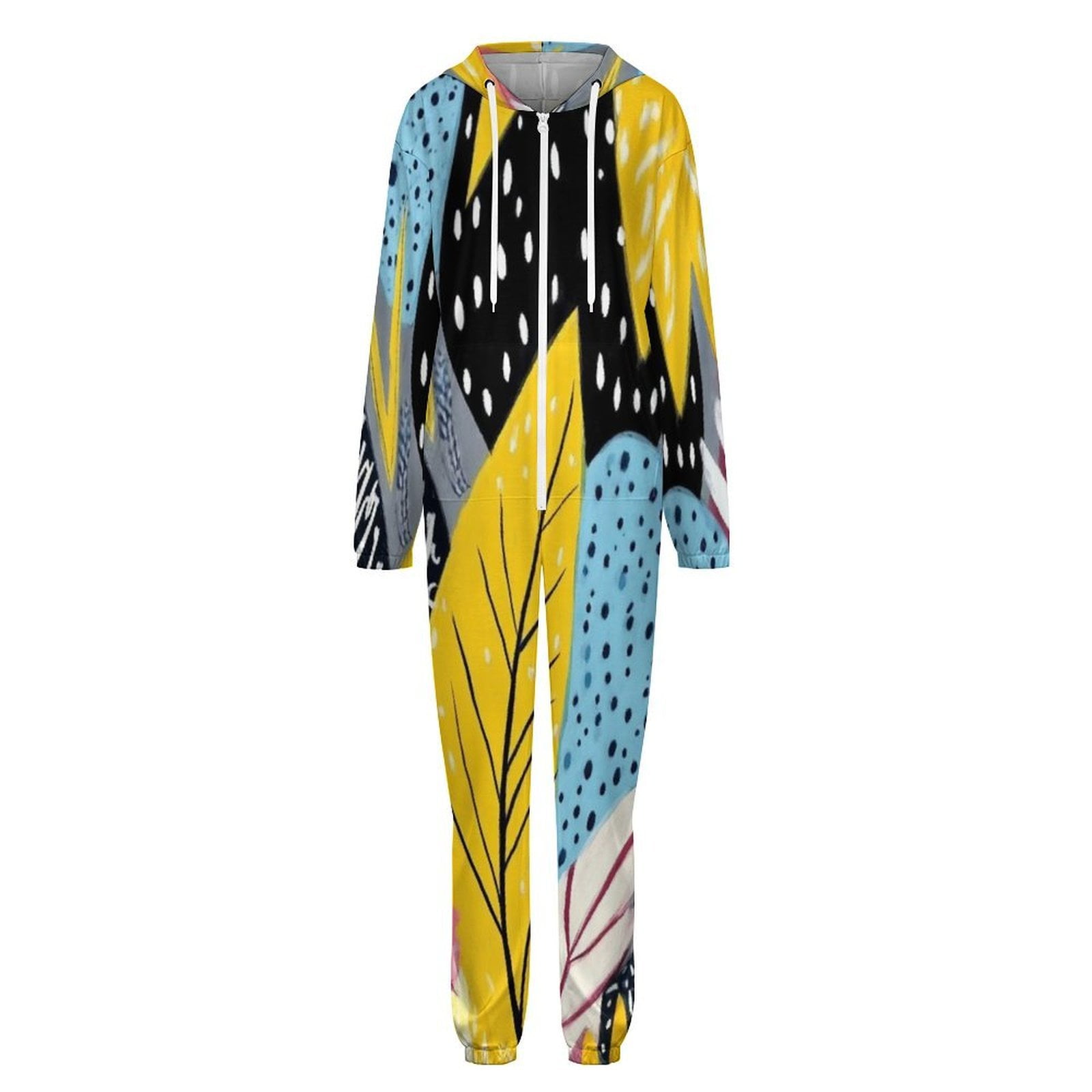 Abstract Colorful Foliage Artwork Design Unisex Adult Onesie Pajamas ...