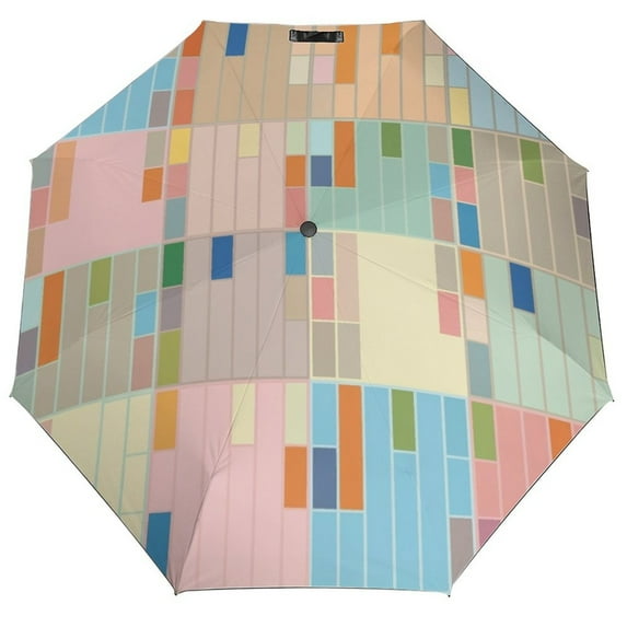 Abstract Colorful Geometric Grid Pattern Rain Umbrella Sun Protection ...