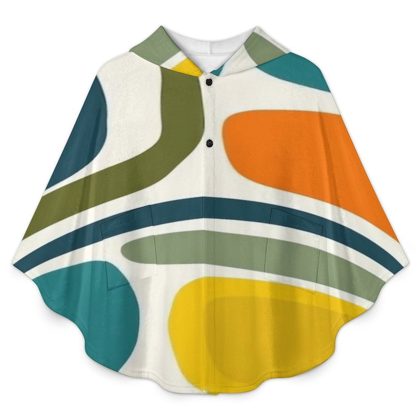 Abstract Colorful Geometric Shapes Art Blanket Oversized Wearable ...