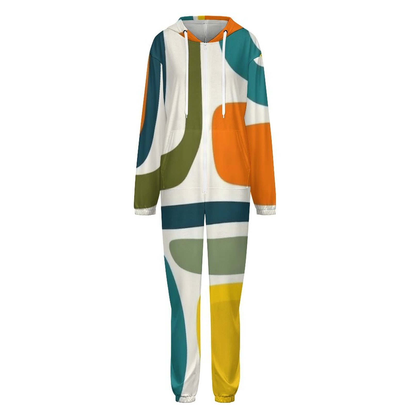Abstract Colorful Geometric Shapes Art Unisex Adult Onesie Pajamas with ...