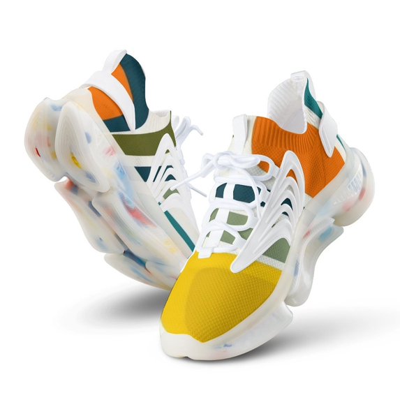 Abstract Colorful Geometric Shapes Art Walking Shoes for Men Woman ...