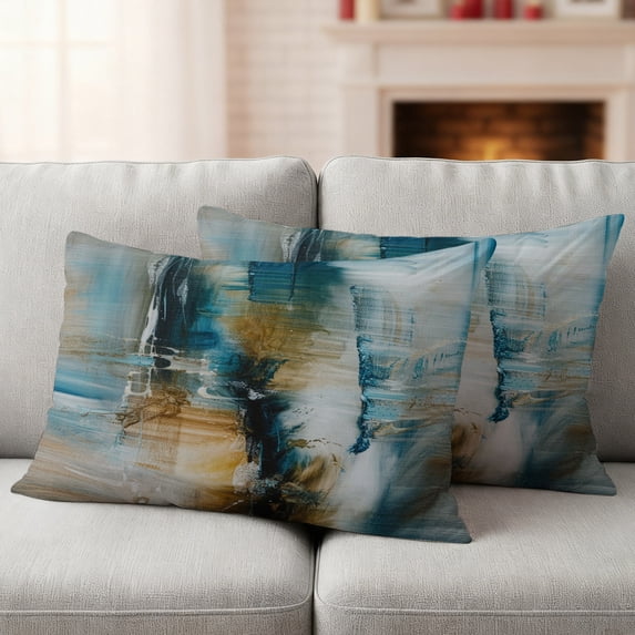 Abstract Colorful Gradient Waterproof Throw Pillow Covers Set of 2 ...