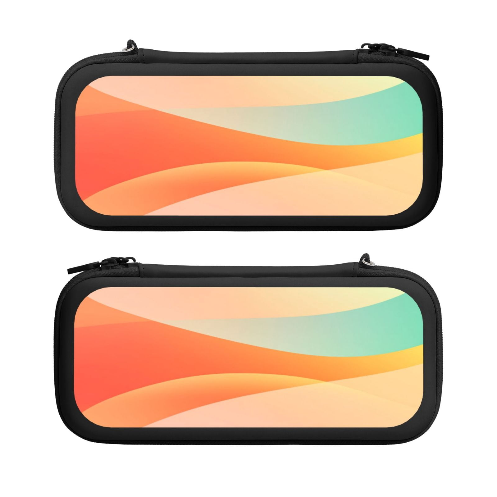 Abstract Colorful Green And Red Vector Wave, Carrying Case For Nintendo ...