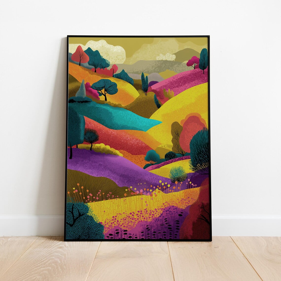 Abstract Colorful Landscape Print Wall Art Instant Modern Nature Poster ...