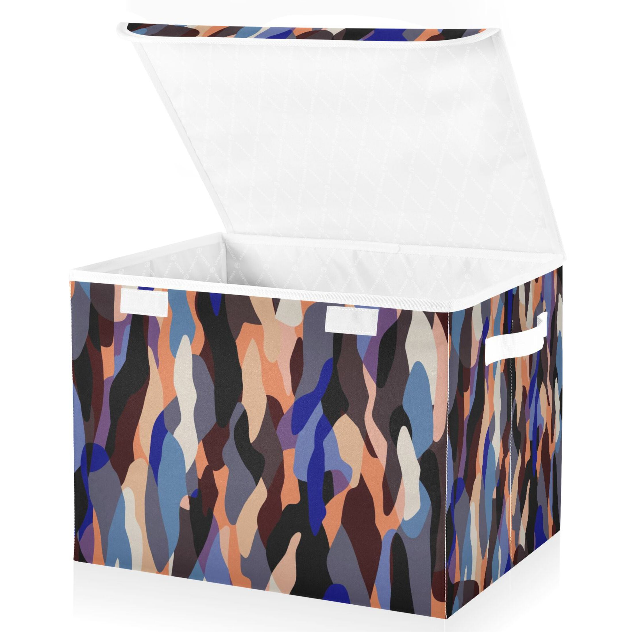 Abstract Colorful Leopard Large Lidded Storage Bin Foldable Storage ...