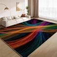 Abstract Colorful Lines Area Rugs, Modern Pattern Carpet, Washable Non ...