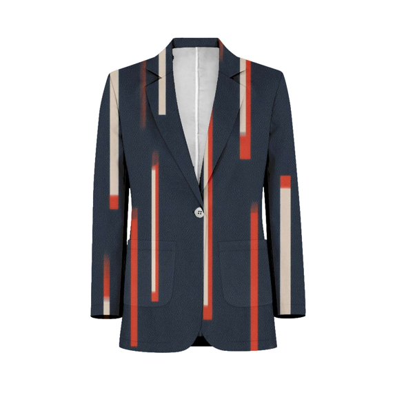 Abstract Colorful Lines Pattern Mens Suits Shawl Collar Slim Fit Suit ...