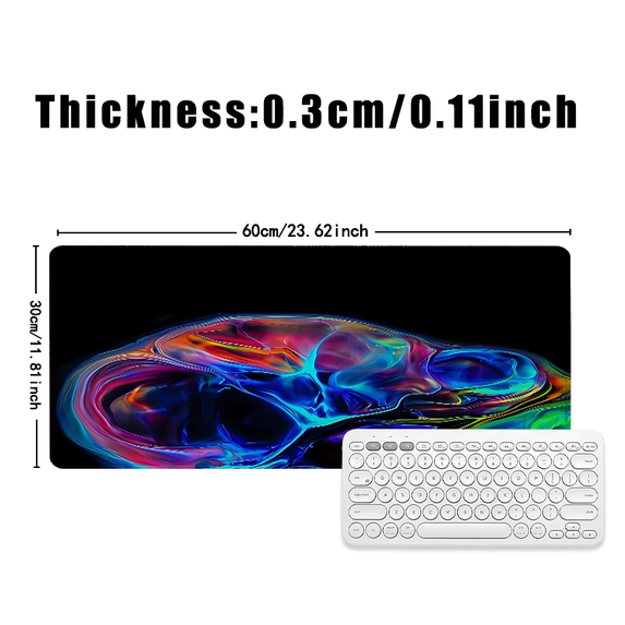 Abstract Colorful Liquid Art Mouse Pad 31.5 x 11.82 Inches Rubber Desk ...