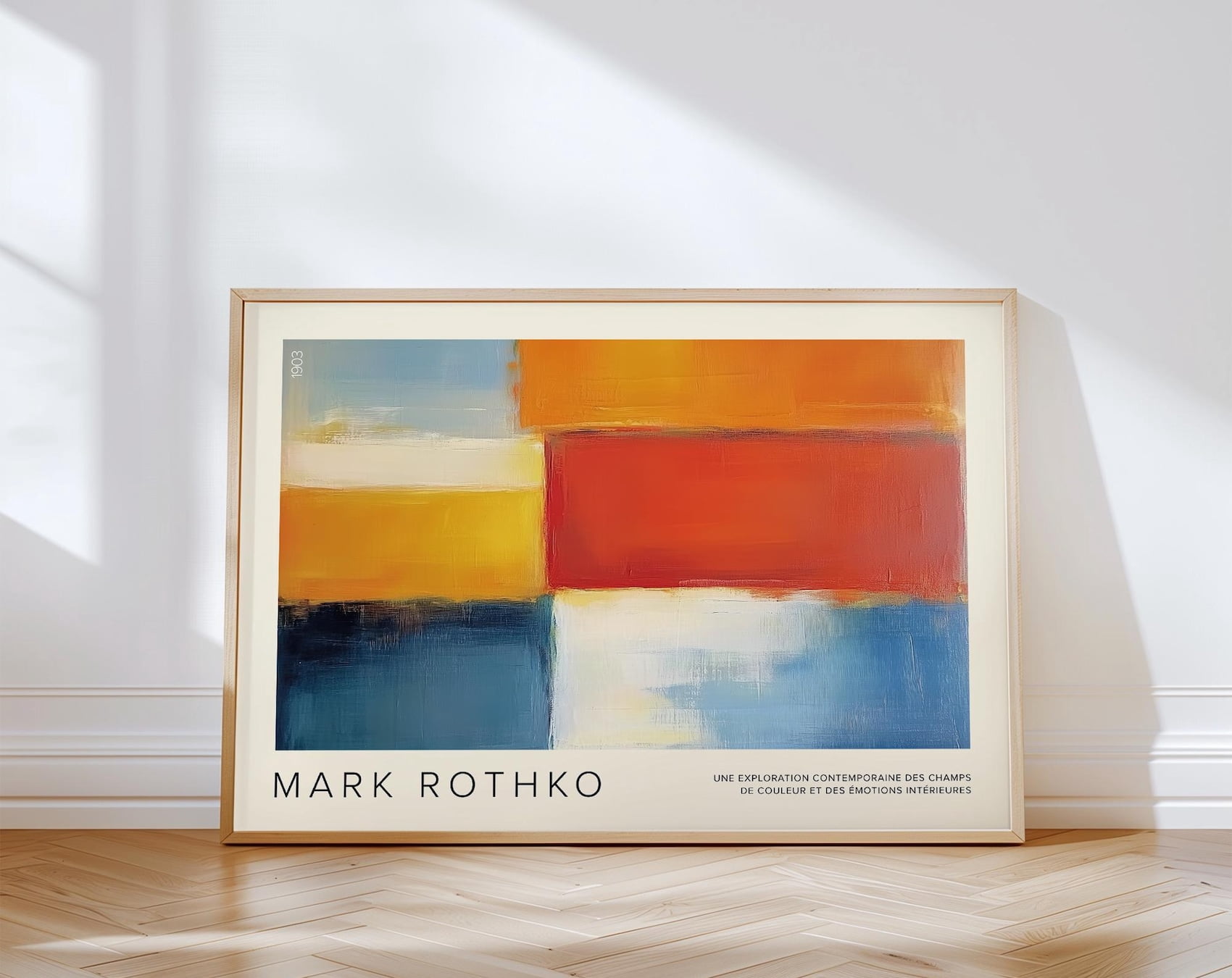 Abstract Colorful Living Room Wall Art Red Yellow Blue Mark Rothko ...