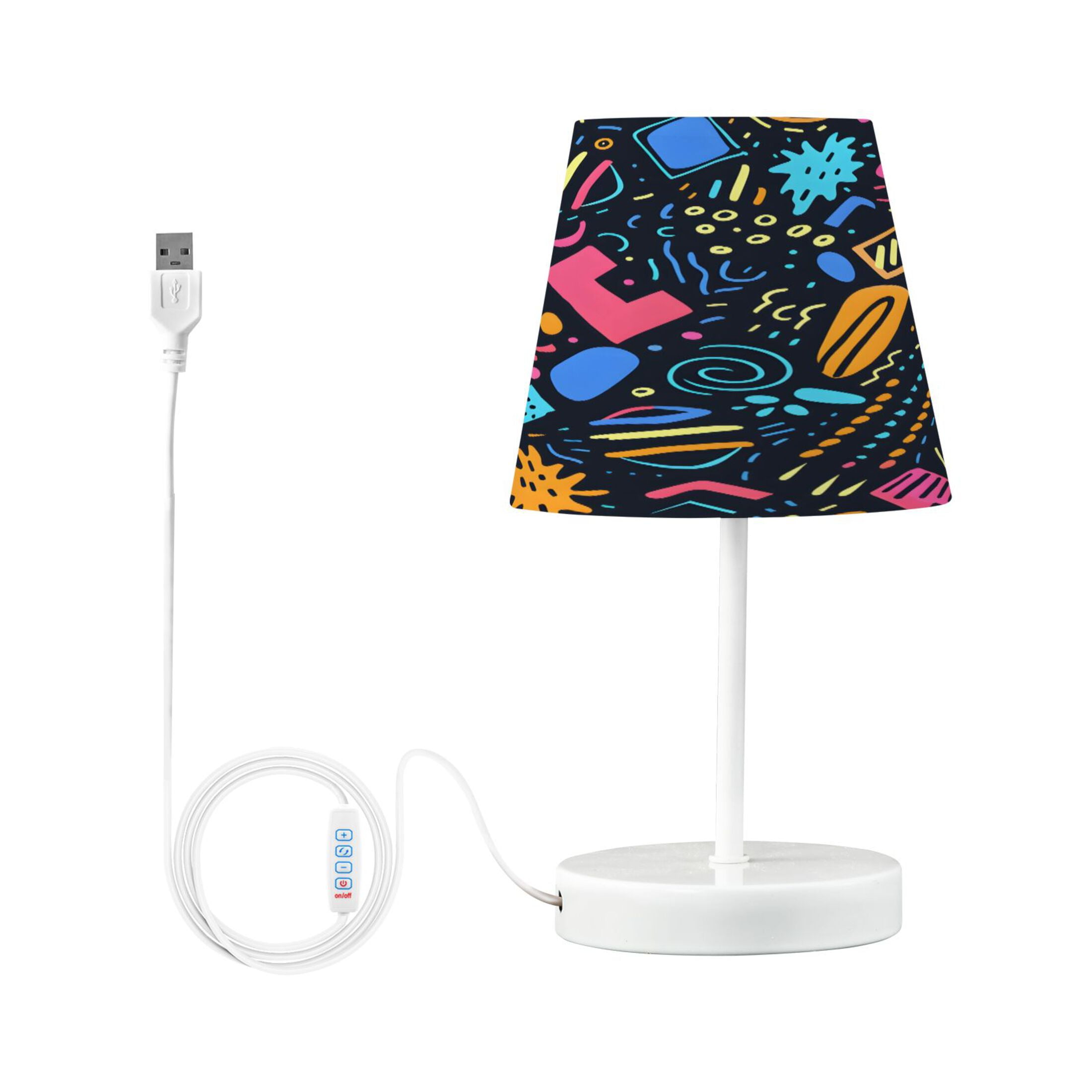 Abstract Colorful Modern Doodles Desk Lamp LED Table Nightstand Lamps ...
