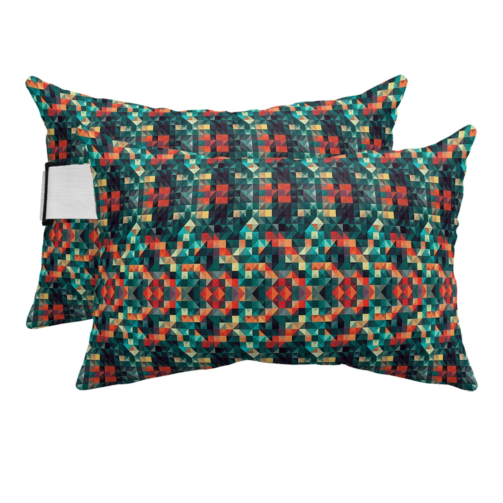 Abstract Colorful Mosaic Tile Art Outdoor Pillow for Chaise Lounge ...