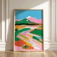 Abstract Colorful Mountain Landscape Vibrant Pink and Green Nature ...