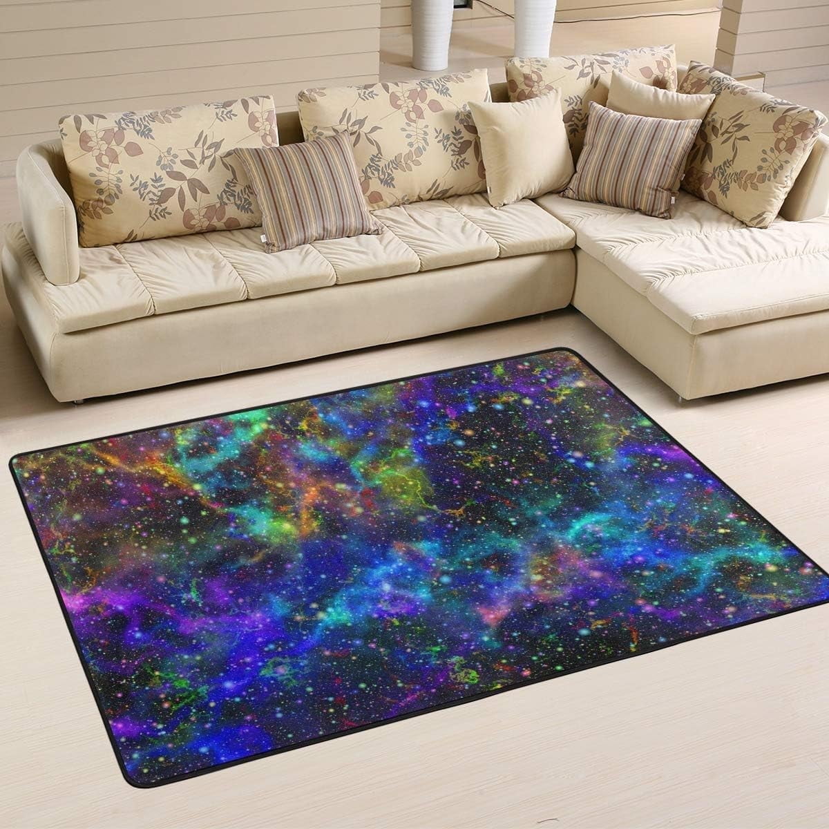 Abstract Colorful Nebula Starry Sky Area Rug 48"x63" Soft Rugs Indoor ...