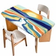 Abstract Colorful Ocean Sun Fitted Rectangle Tablecloth 30" x 60 ...