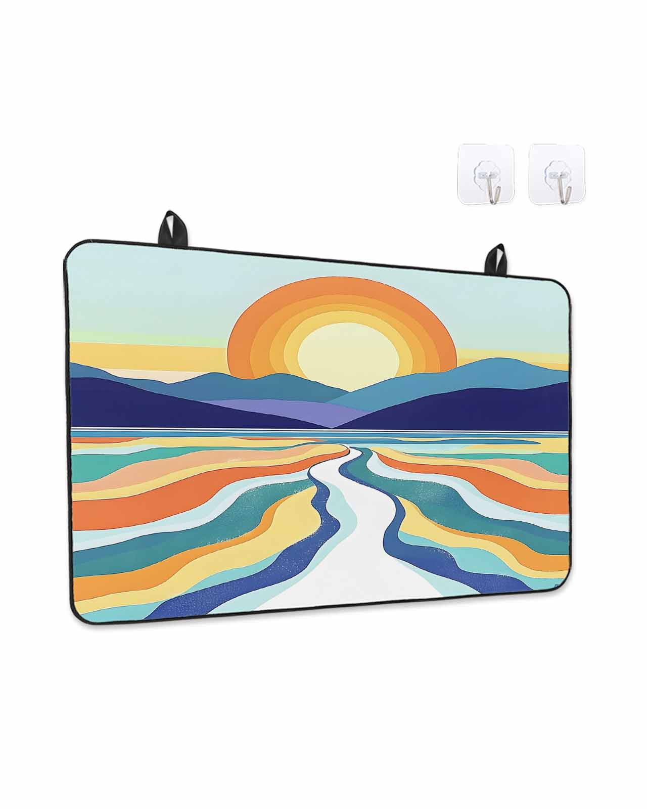 Abstract Colorful Ocean Sun Stove Top Covers for Electric Stove, 28'x20 ...