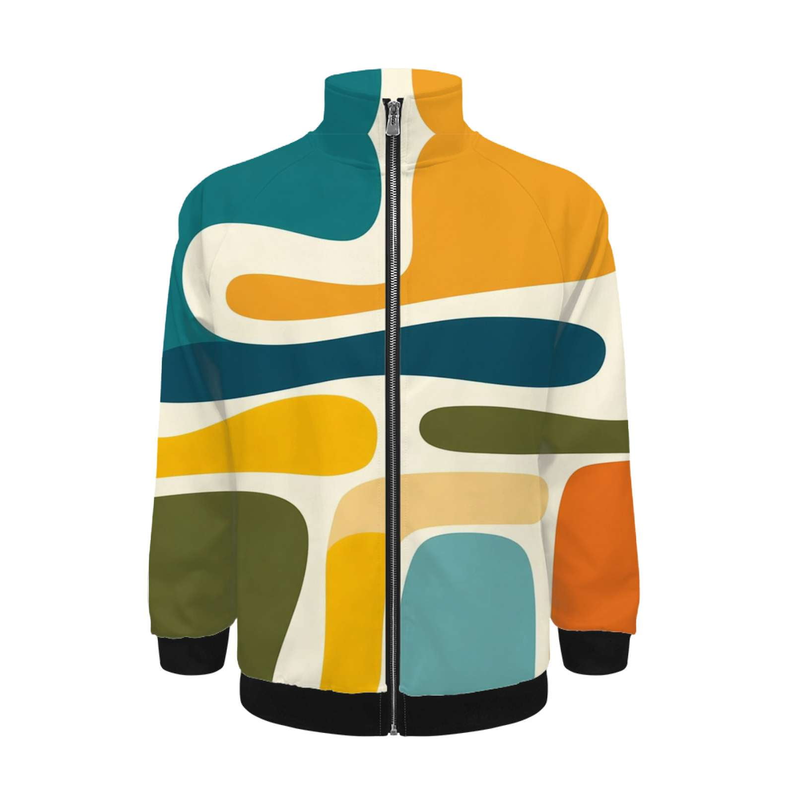 Abstract Colorful Organic Shapes Design Jacket Men's Street Cool Long ...