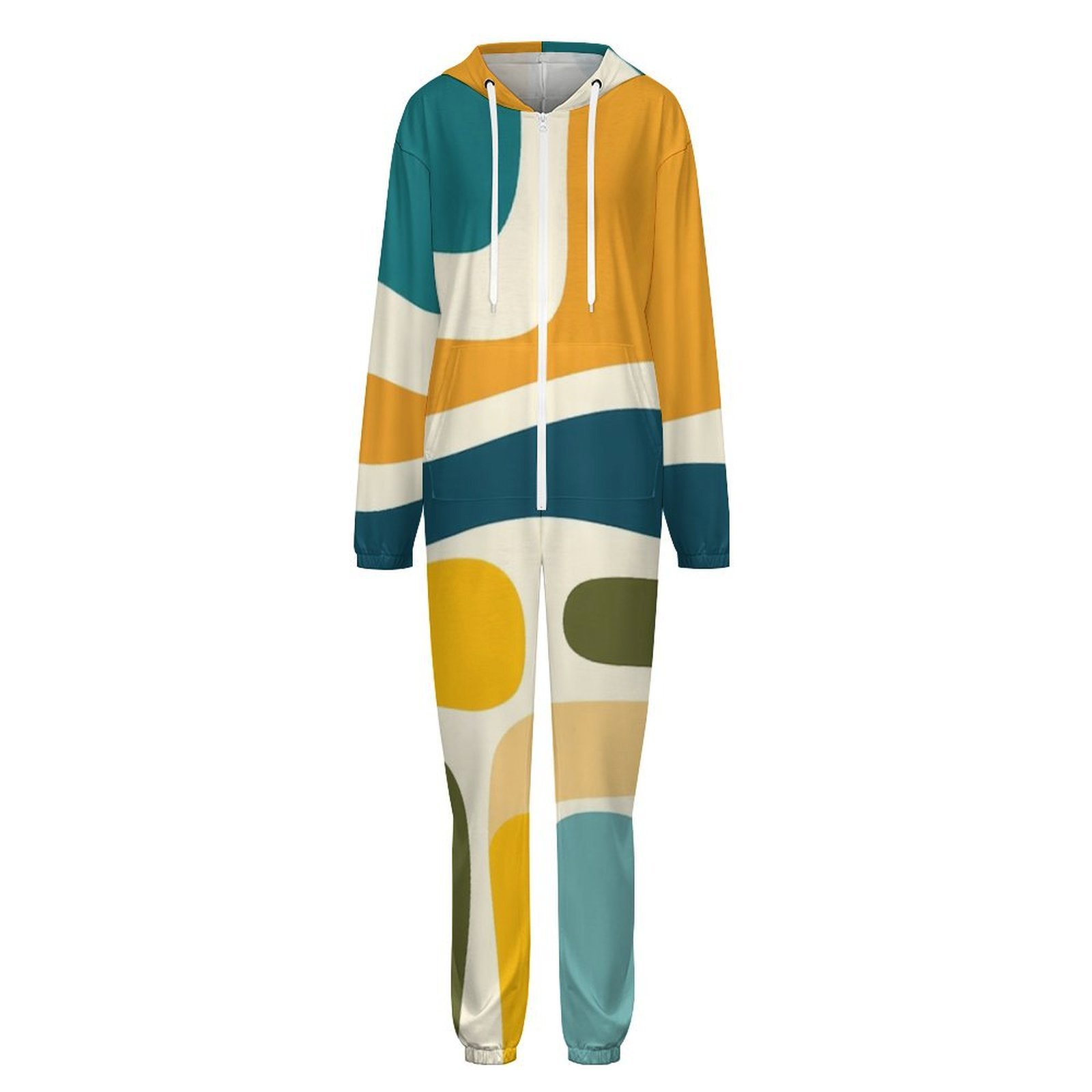 Abstract Colorful Organic Shapes Design Unisex Adult Onesie Pajamas ...