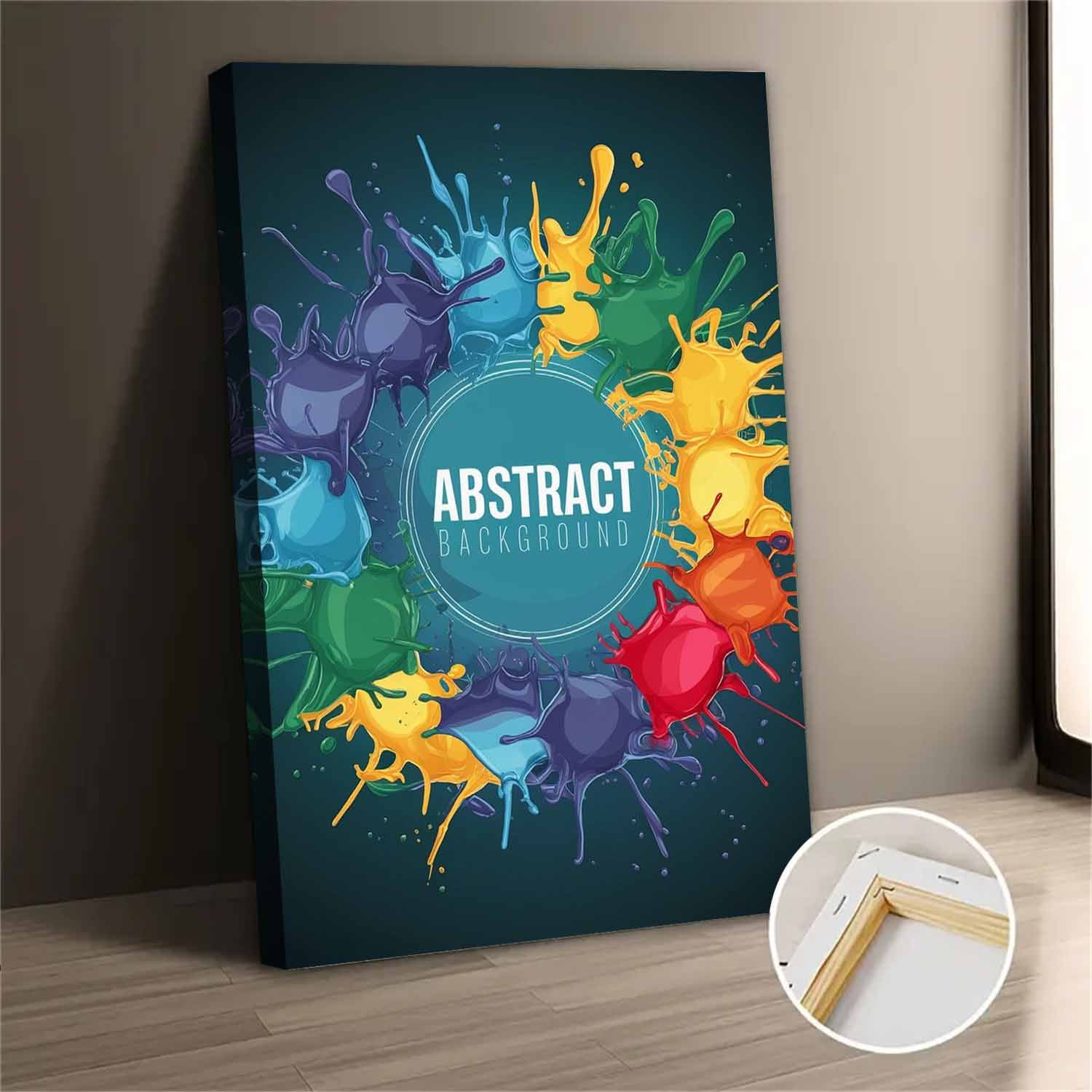 Abstract Colorful Paint Splatter Canvas Wall Art Decor - Walmart.com