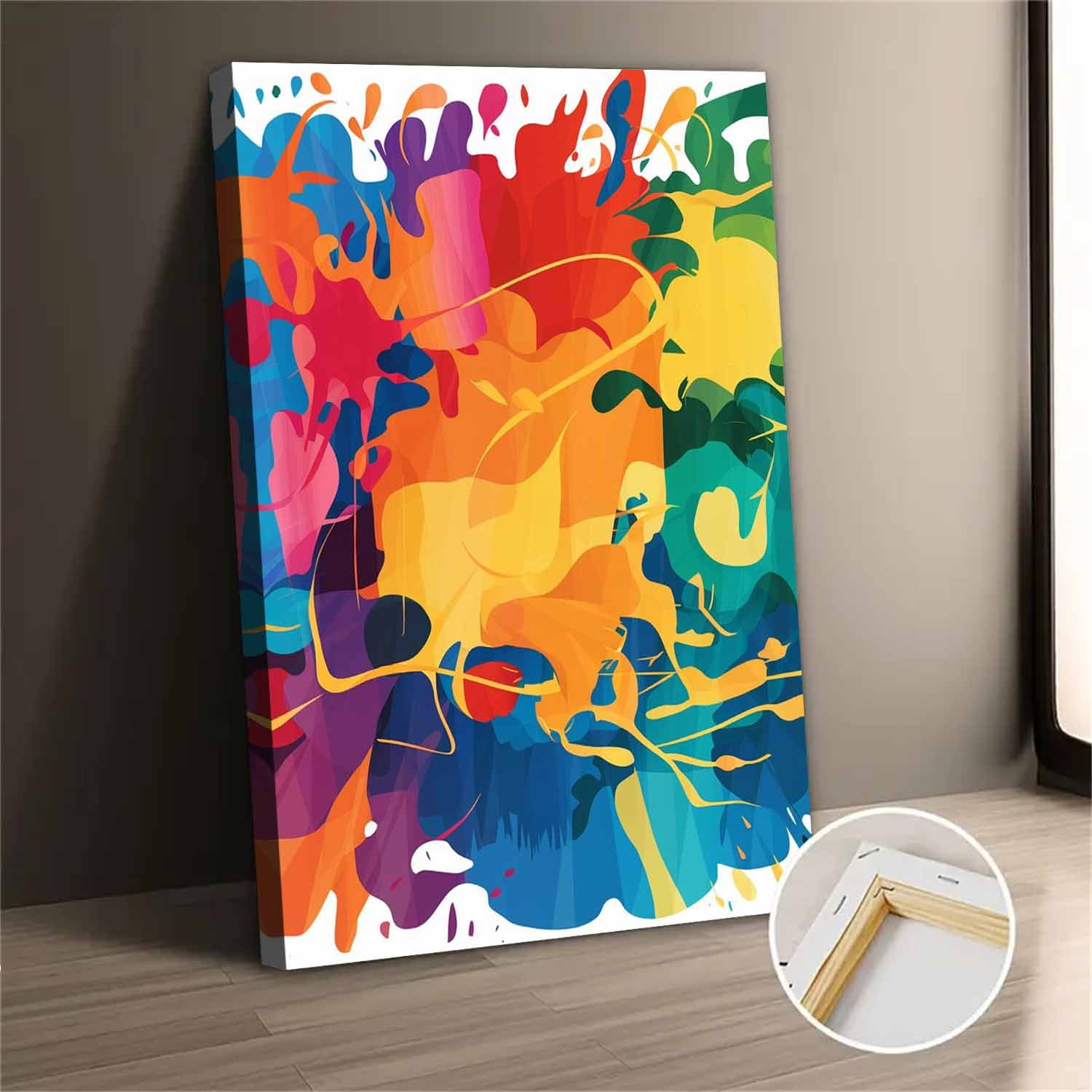 Abstract Colorful Paint Splatter Canvas Wall Art - Walmart.com