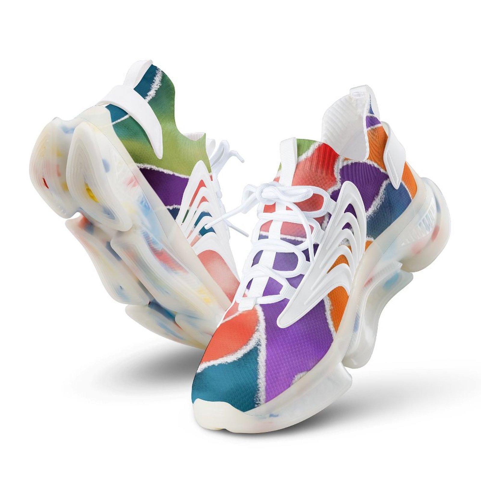 Abstract Colorful Painted Shapes Walking Shoes for Men Woman ...