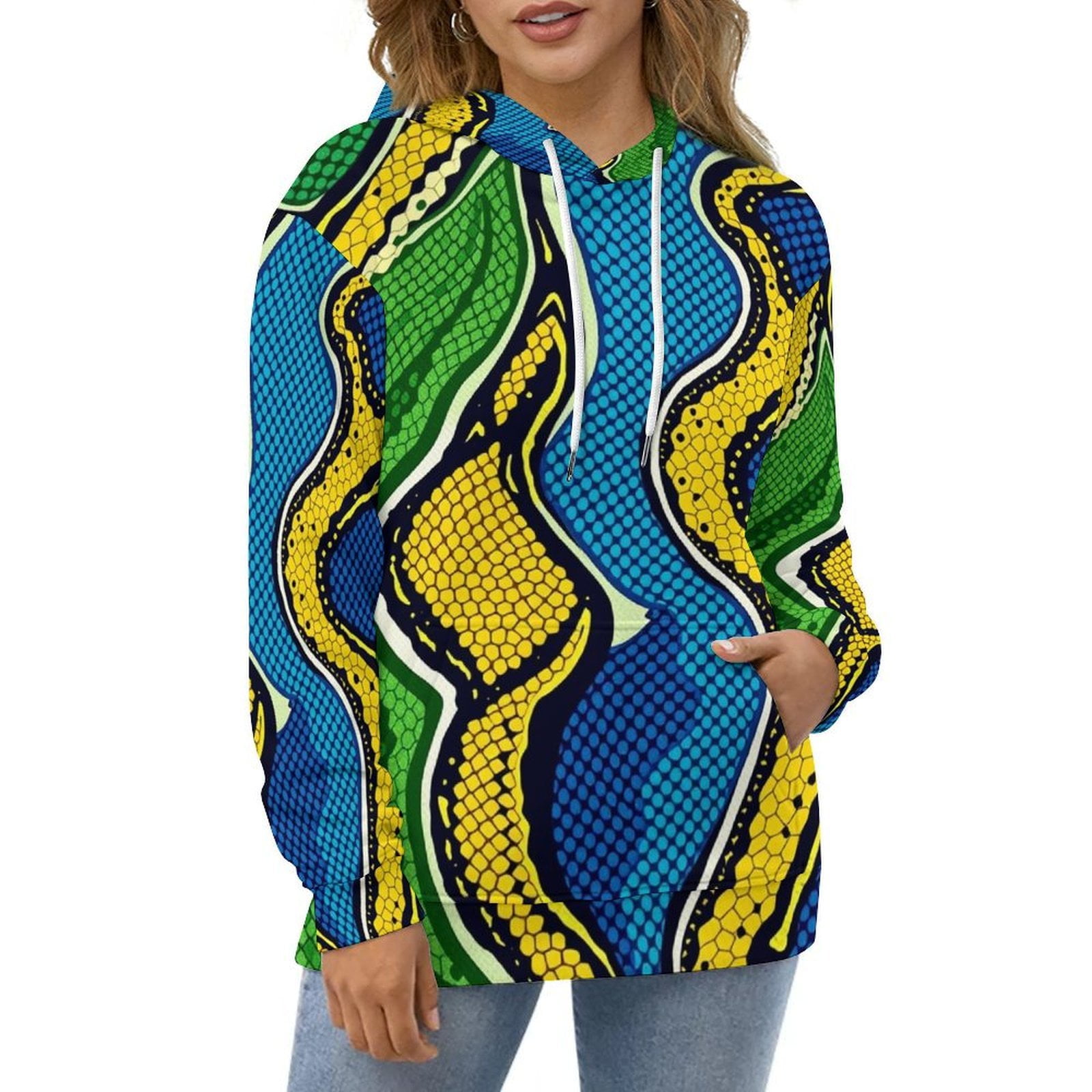 Abstract Colorful Pattern Hoodies Long-Sleeve Spring Fashion Oversize ...