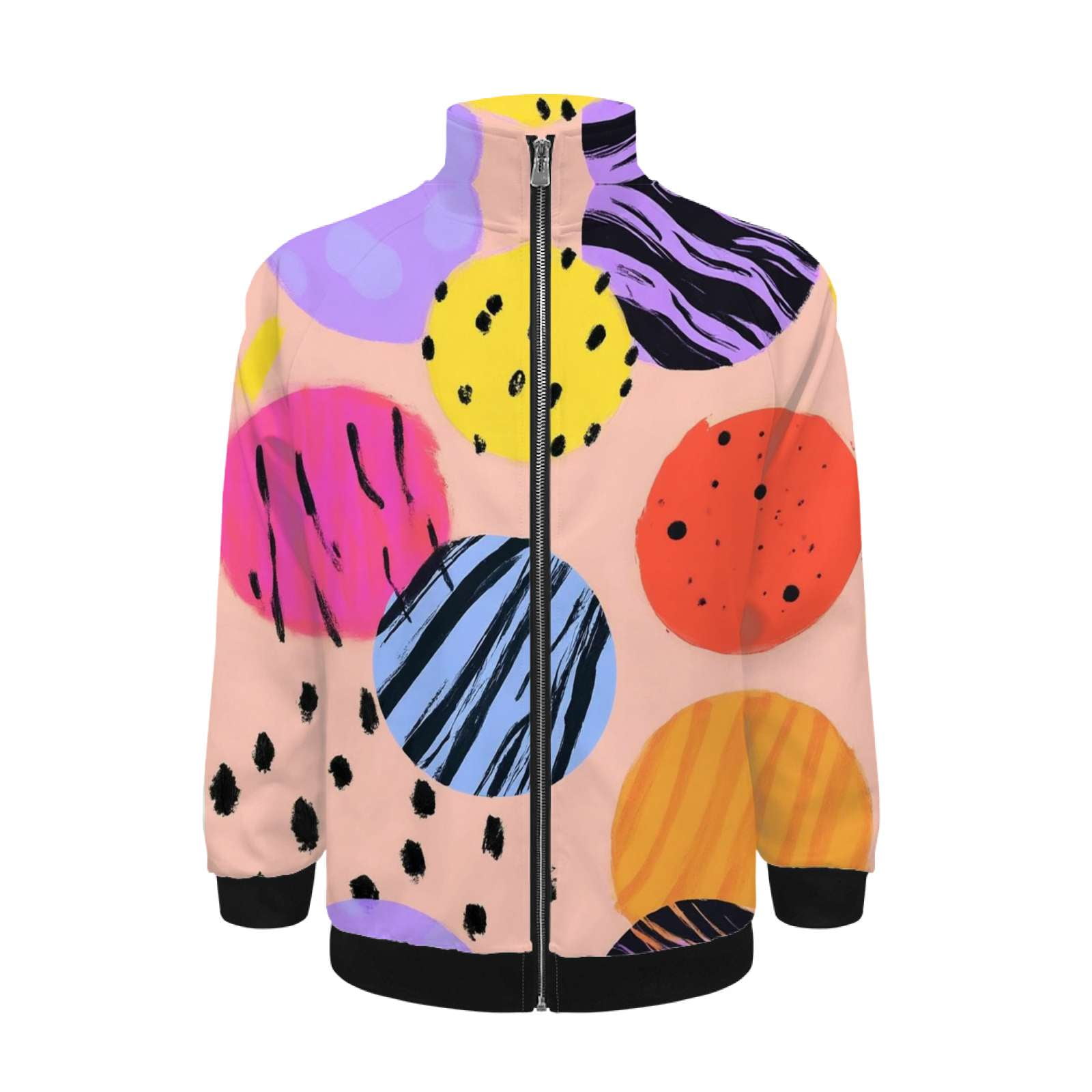 Abstract Colorful Patterned Circles Jacket Men's Street Cool Long ...