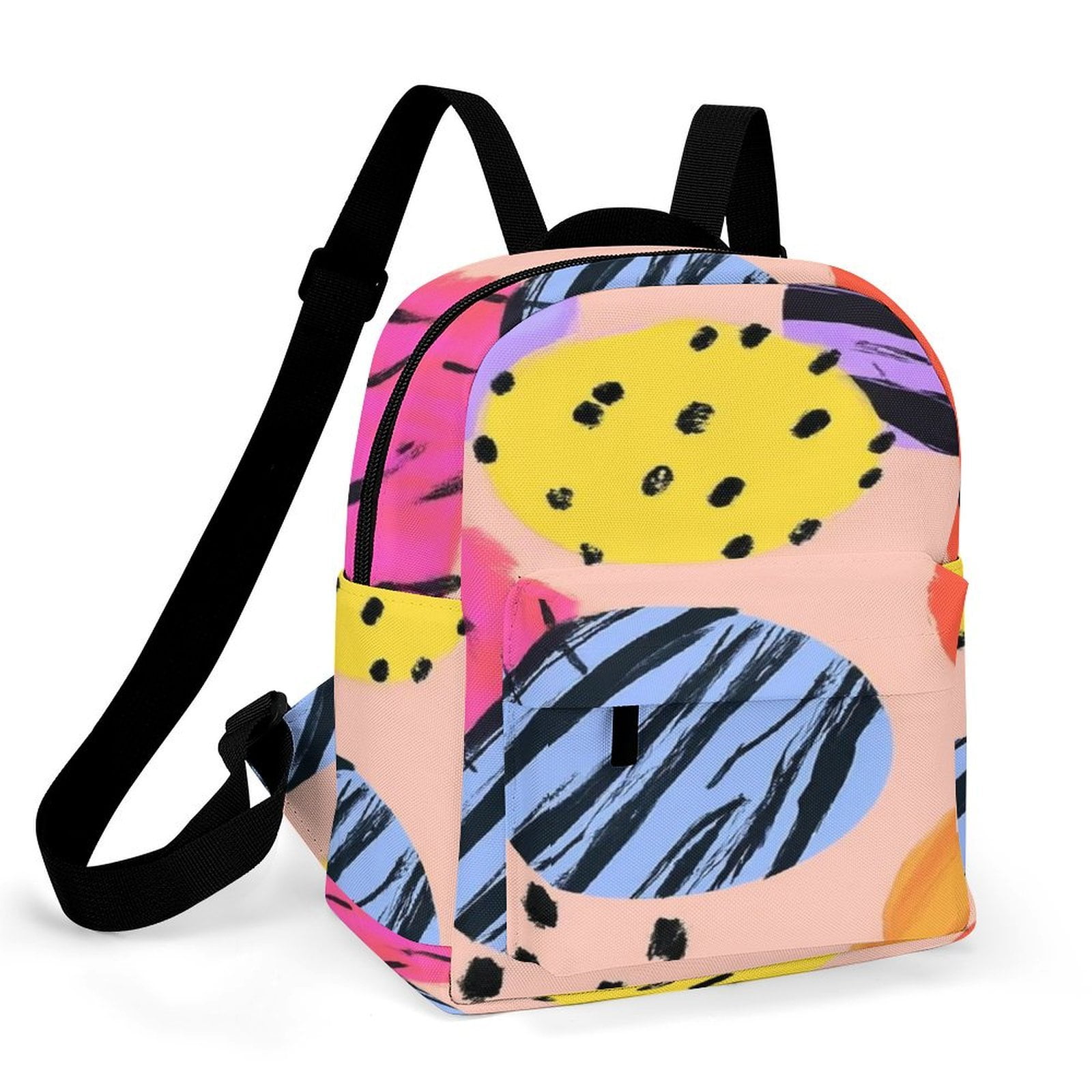 Abstract Colorful Patterned Circles Small Backpack Cute Mini Backpacks ...