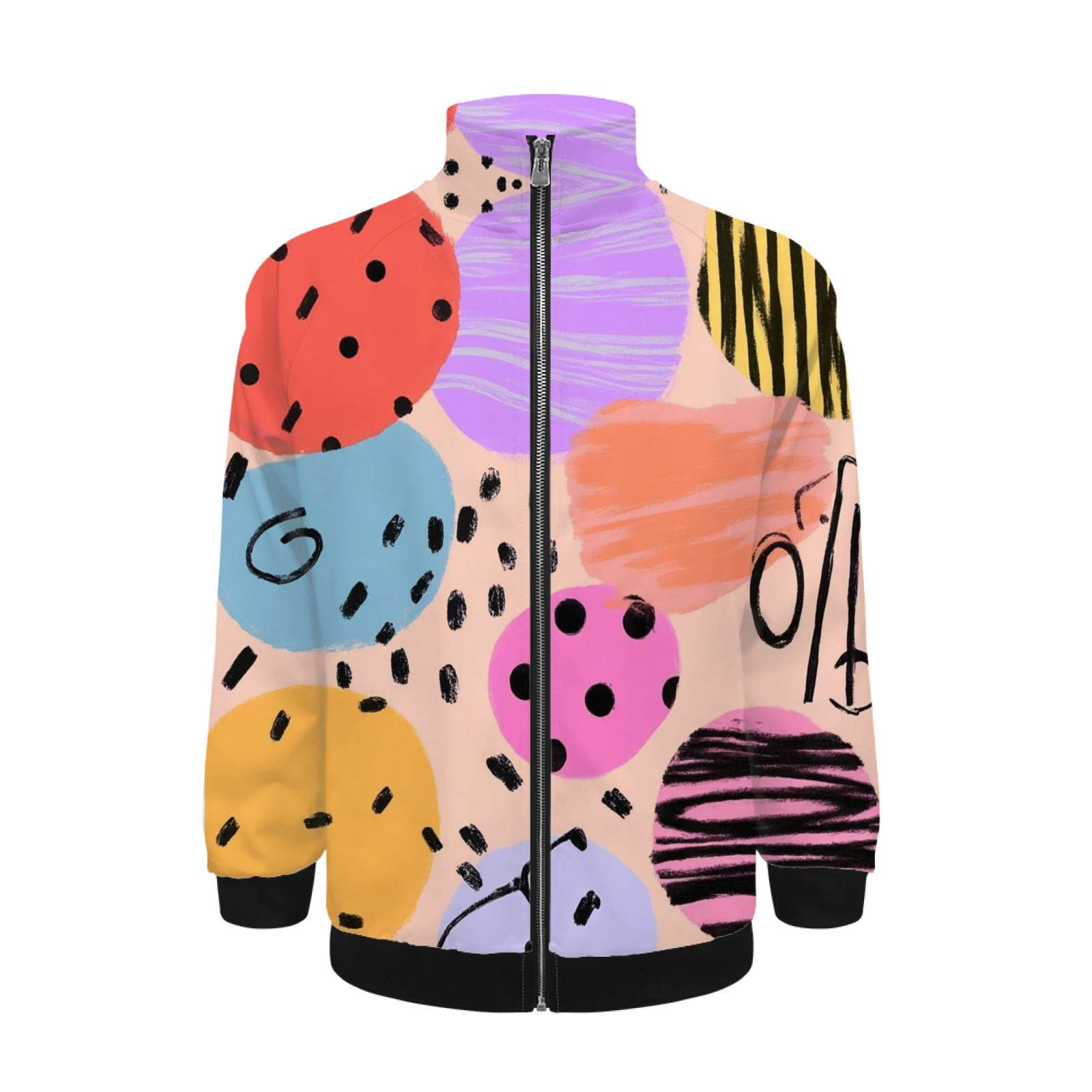 Abstract Colorful Playful Shapes Jacket Men's Street Cool Long Sleeves ...
