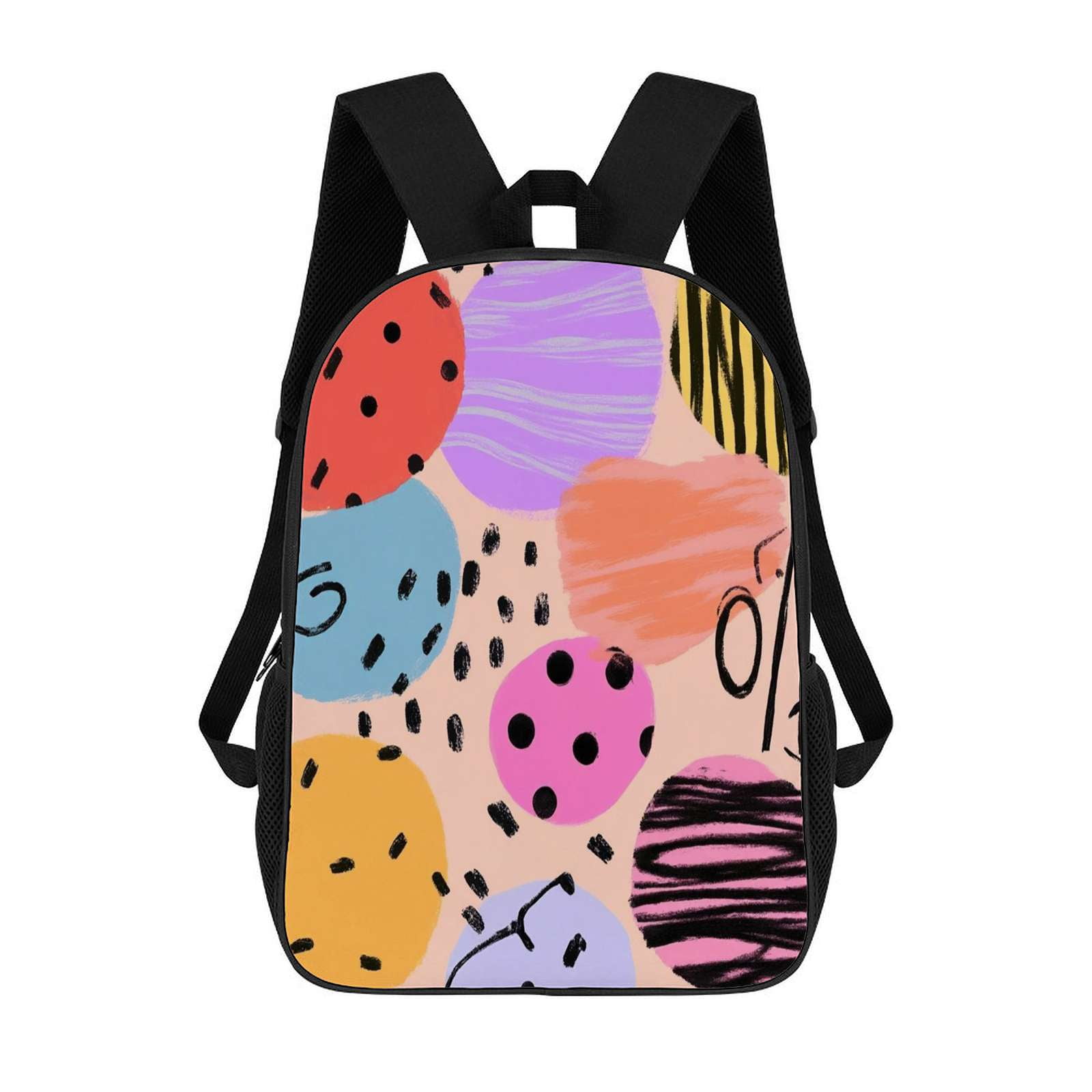 Abstract Colorful Playful Shapes Large Capacity Backpacks For Teenagers ...