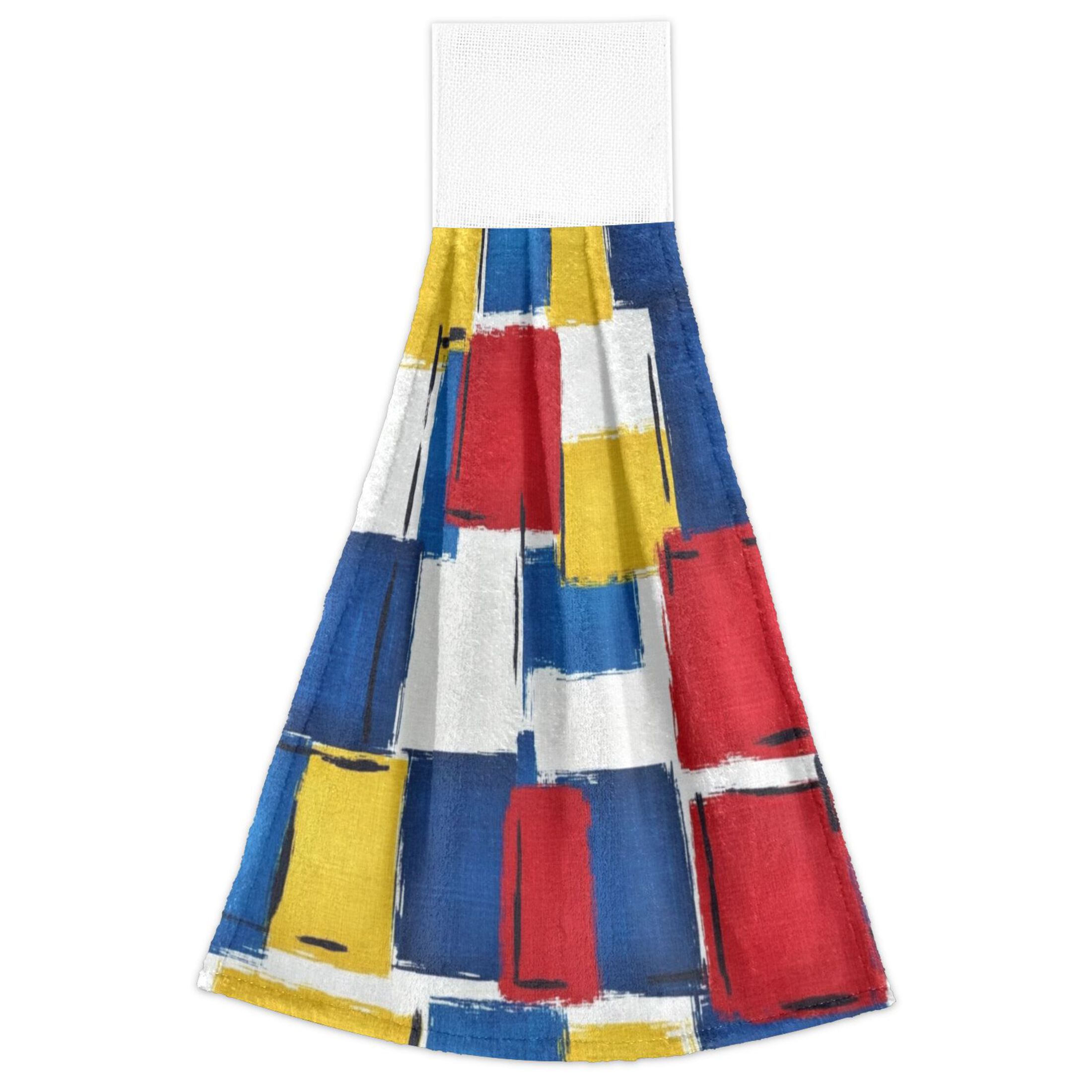 Abstract Colorful Rectangular Pattern 2 Pack 14''x18'' Hand Towels Soft ...