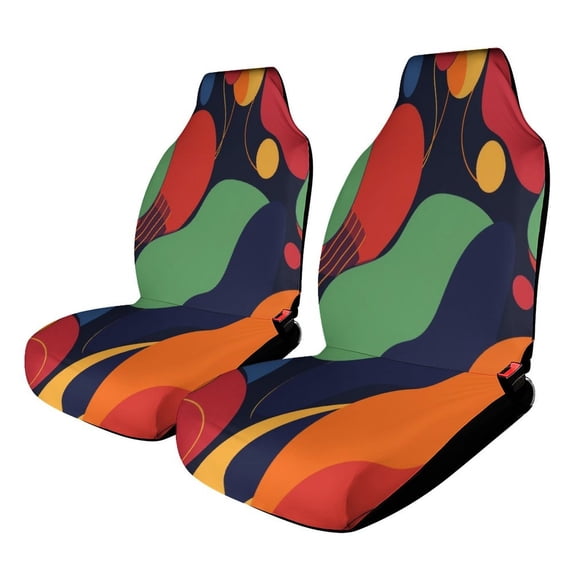 Abstract Colorful Shapes(10) Car Seat Cover 2 Piece Set Saddle Blanket ...