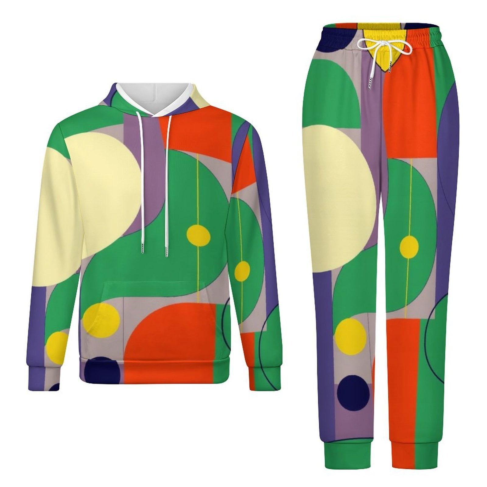 Abstract Colorful Shapes(4) Hoodie And Pants Set Tracksuit Men Women ...