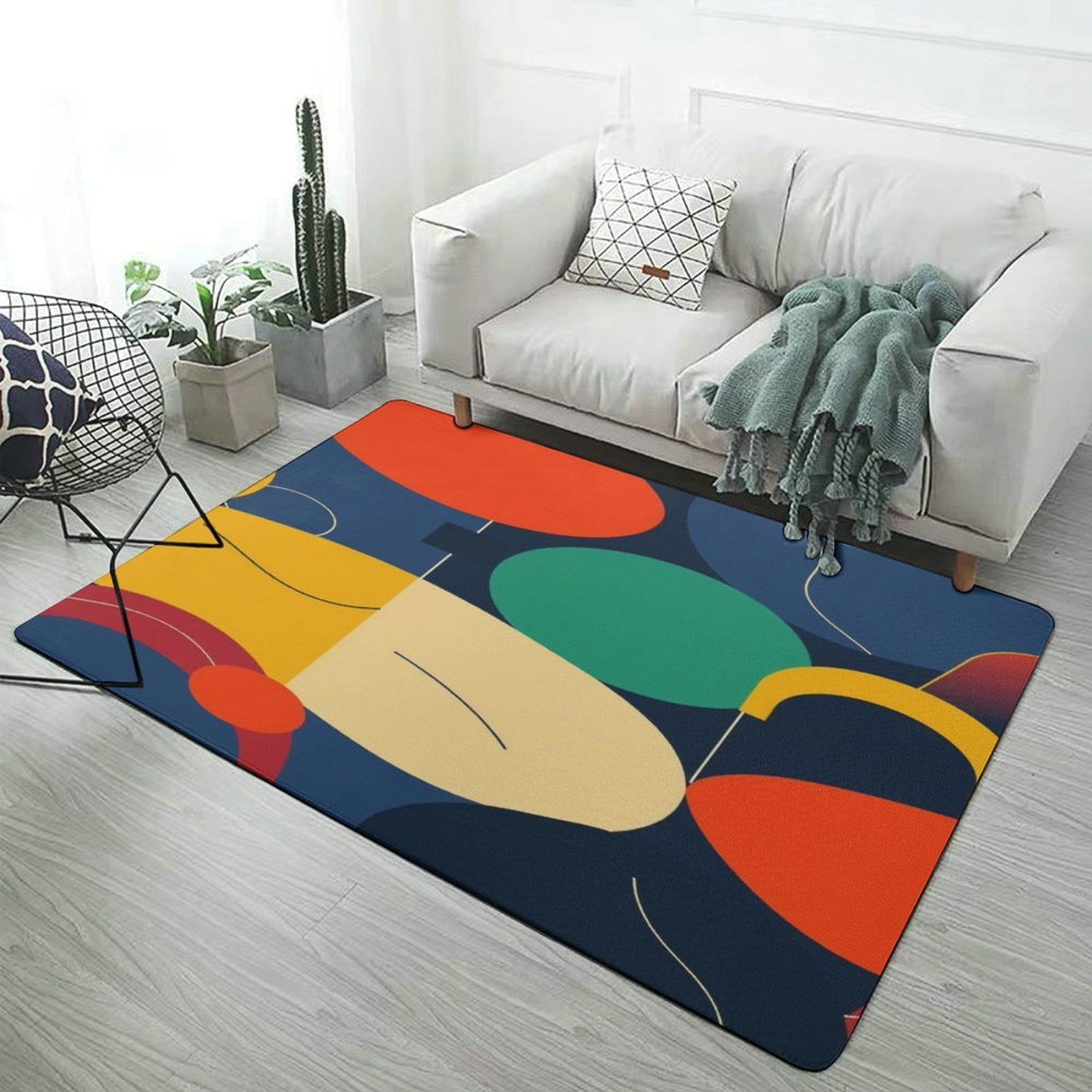 Abstract Colorful Shapes Area Rug Wet Carpet Luxury Area Rug Living ...