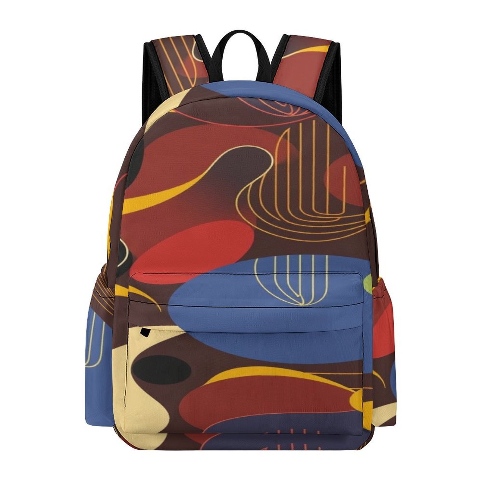Abstract Colorful Shapes Book Bag Men Backpack For Teen Large Capacity ...
