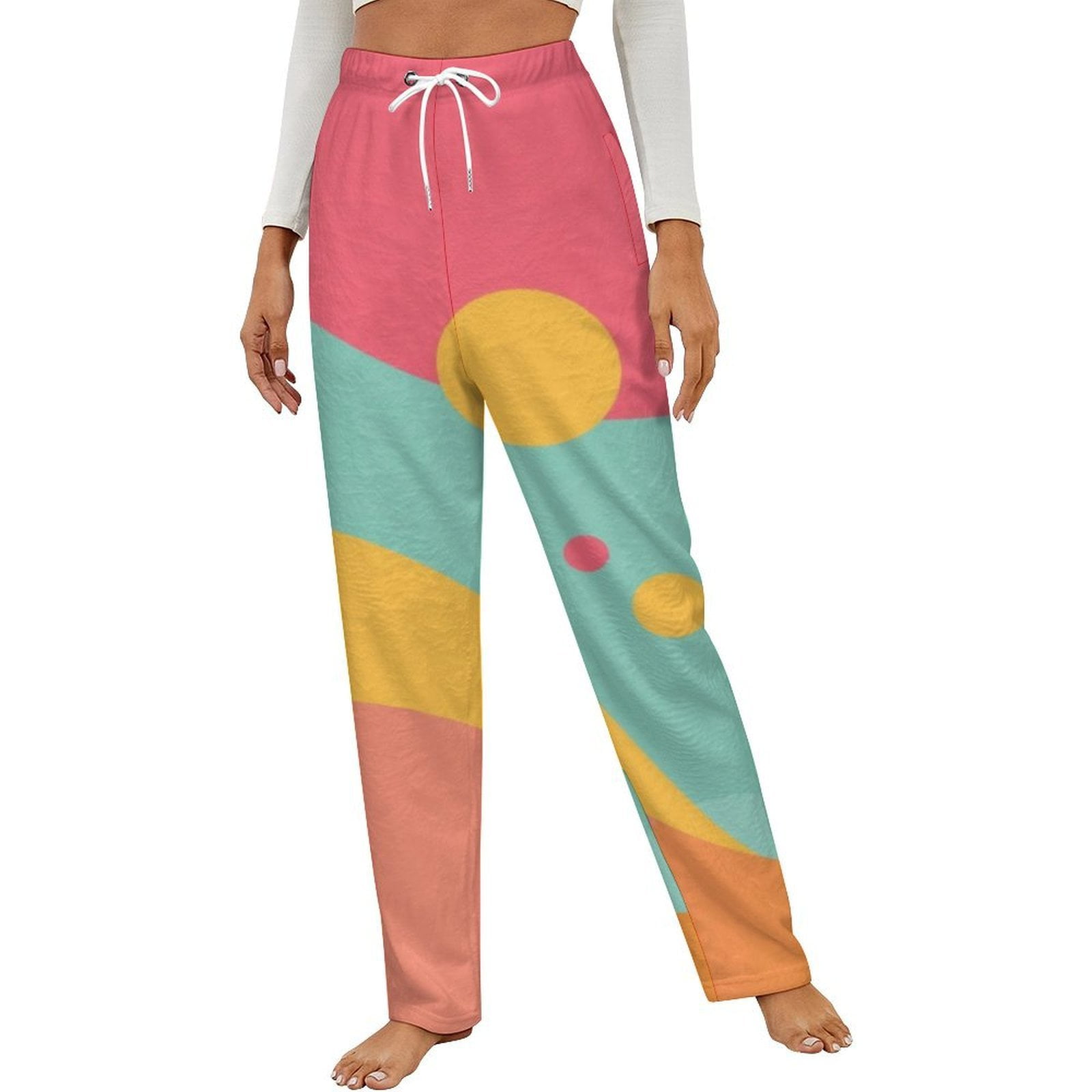 Abstract Colorful Shapes Flannel Pajama Pants Home Pants Home Sleepwear ...