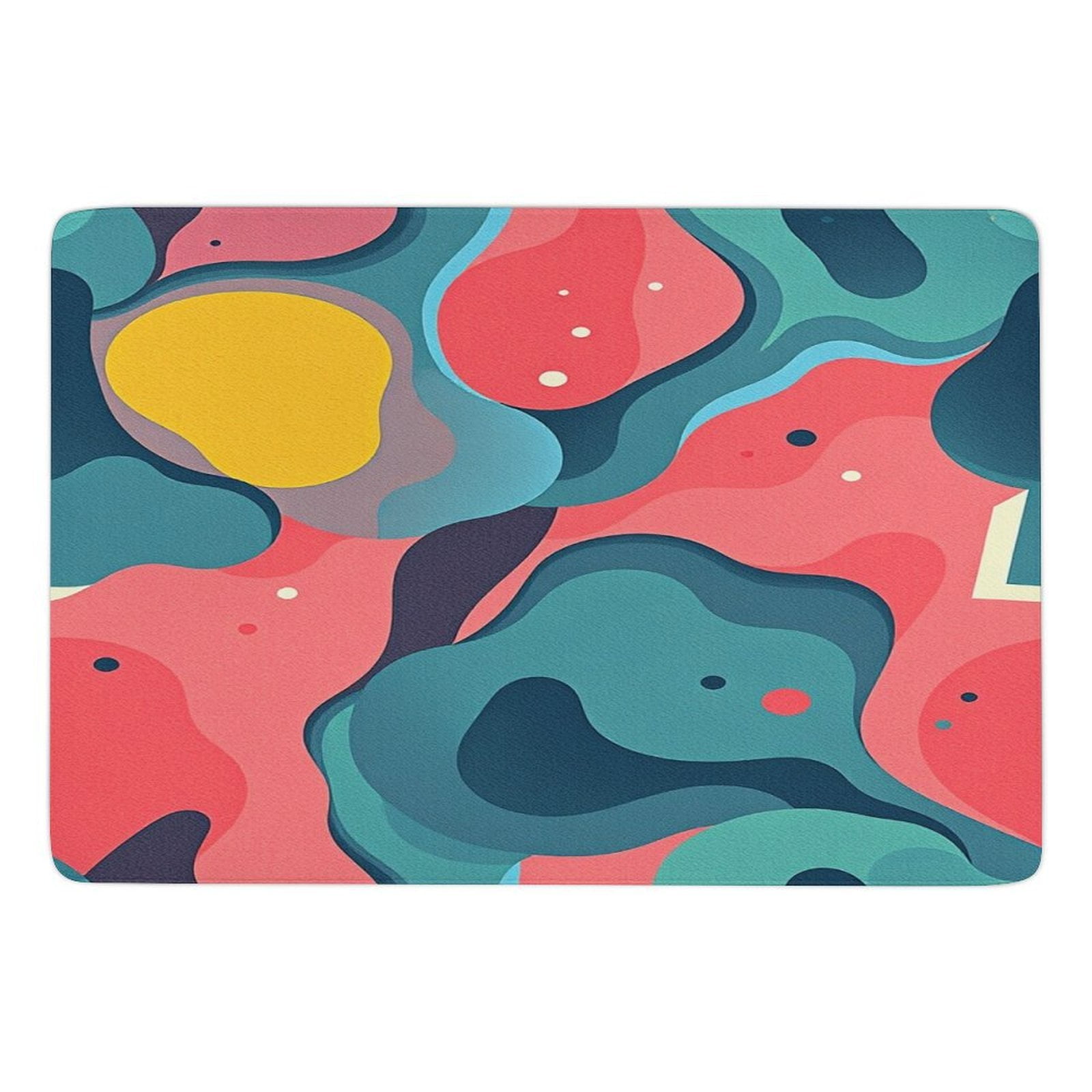 Abstract Colorful Shapes Floor Mat Entrance Door Mat Living Room ...