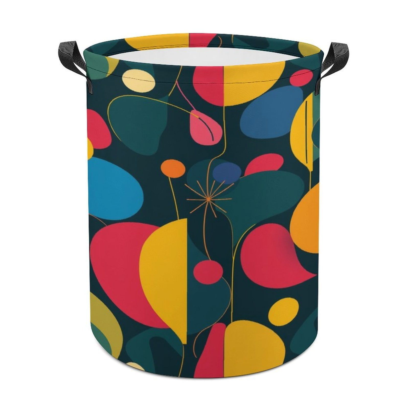 Abstract Colorful Shapes Laundry Basket Collapsible Dirty Clothes Toys ...