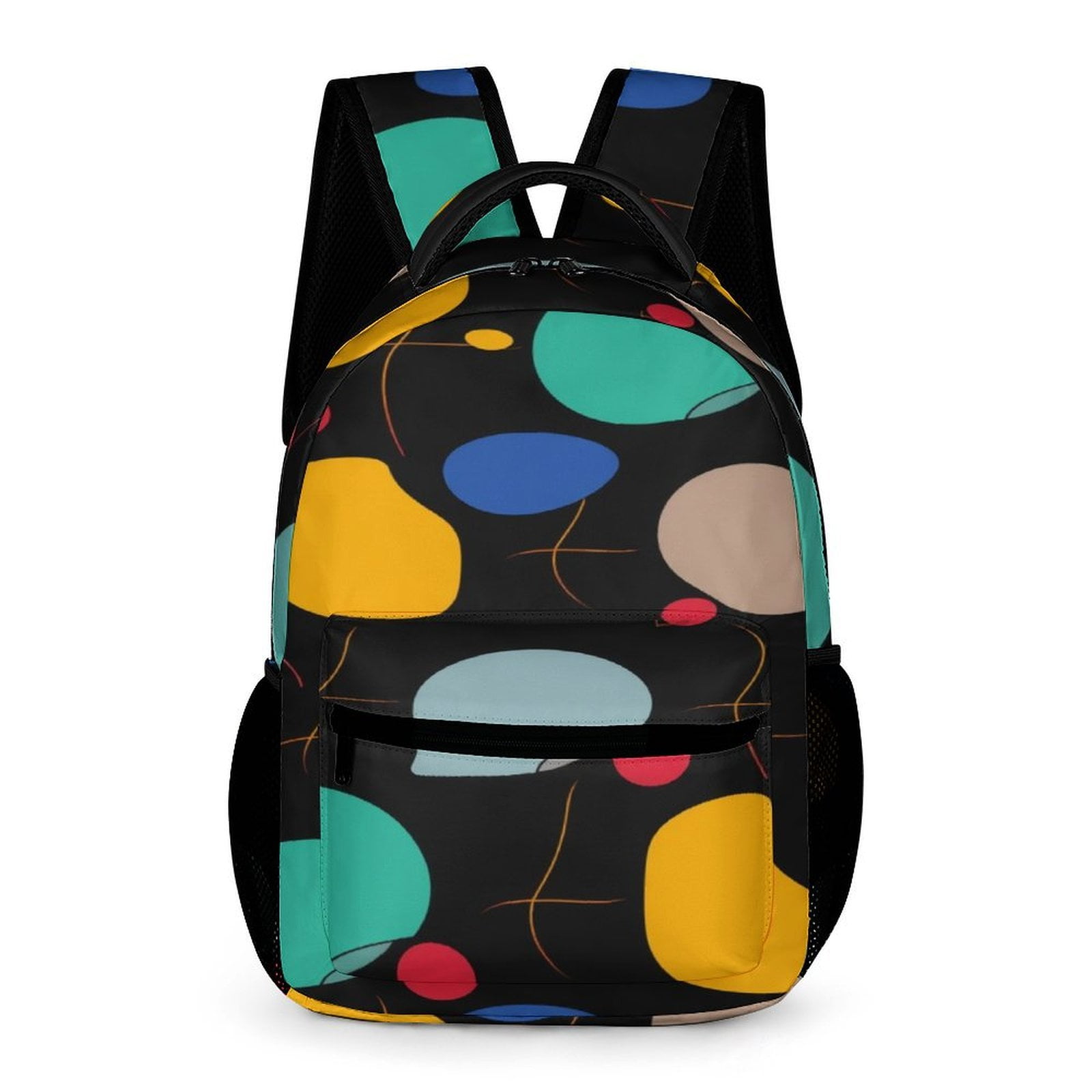 Abstract Colorful Shapes Travel Canvas Laptop Backpack For Women Men ...