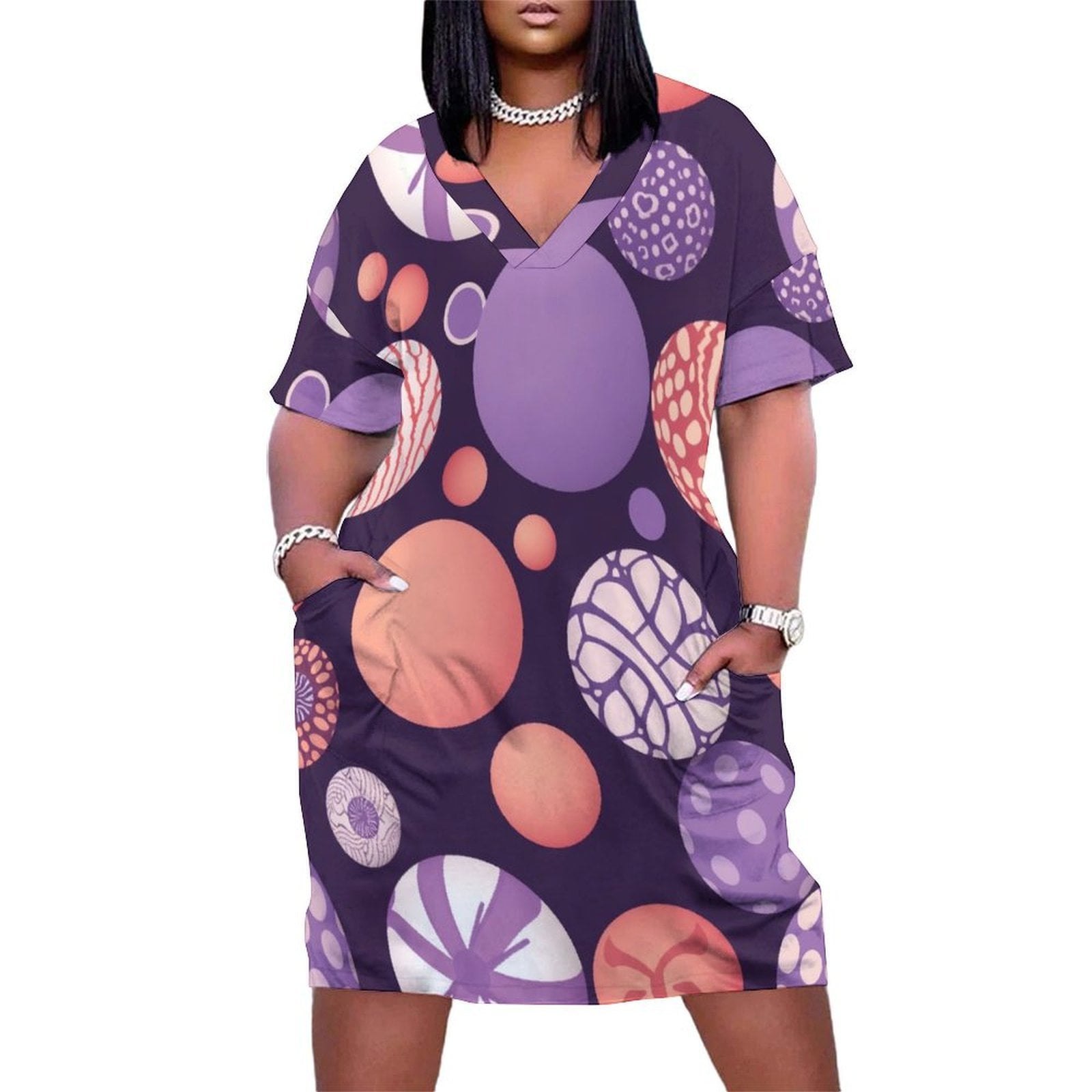 Abstract Colorful Spheres Loose Pocket Dress Elegant Women"s Dresses for Wedding Wedding Dresses ...