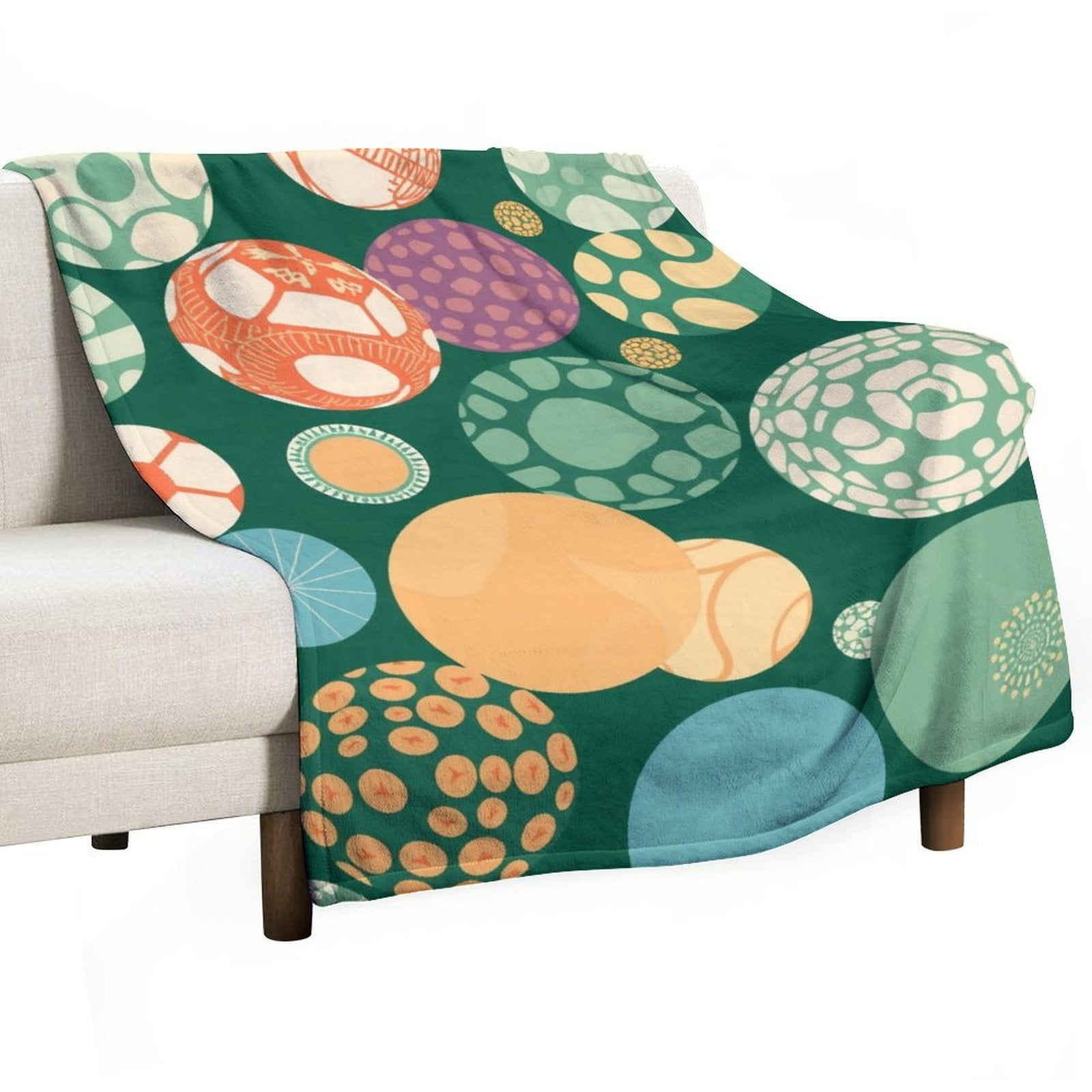 Abstract Colorful Spheres Throw Blanket for Sofa Luxury Home Interior ...