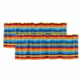 Abstract Colorful Stripes 2 Panels Kitchen Valance, Yellow Red Blue ...
