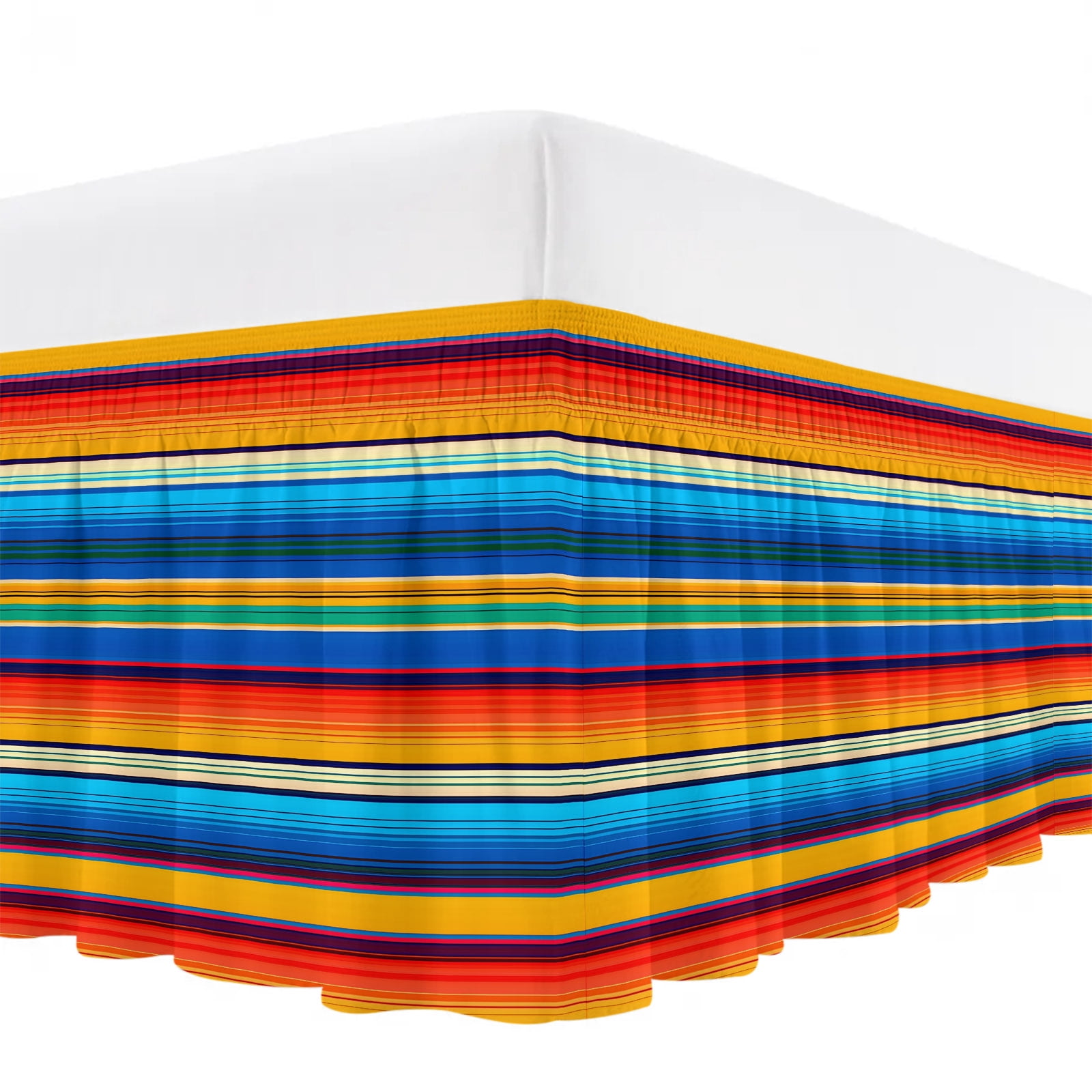 Abstract Colorful Stripes Bed Skirt Bed Skirts California King Size 18 ...