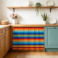 Abstract Colorful Stripes Cabinet Curtains 11" W x 13" L, Yellow Red ...