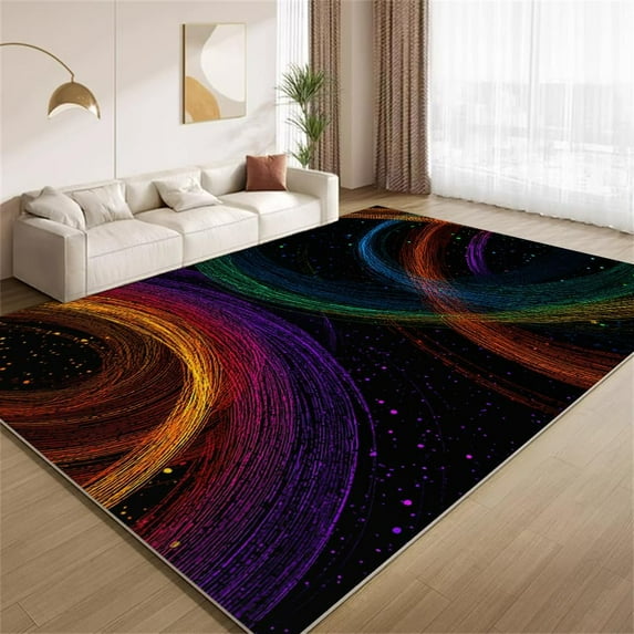 Abstract Colorful Stripes Rug 2x3 Small Area Rugs Retro Multicolor ...