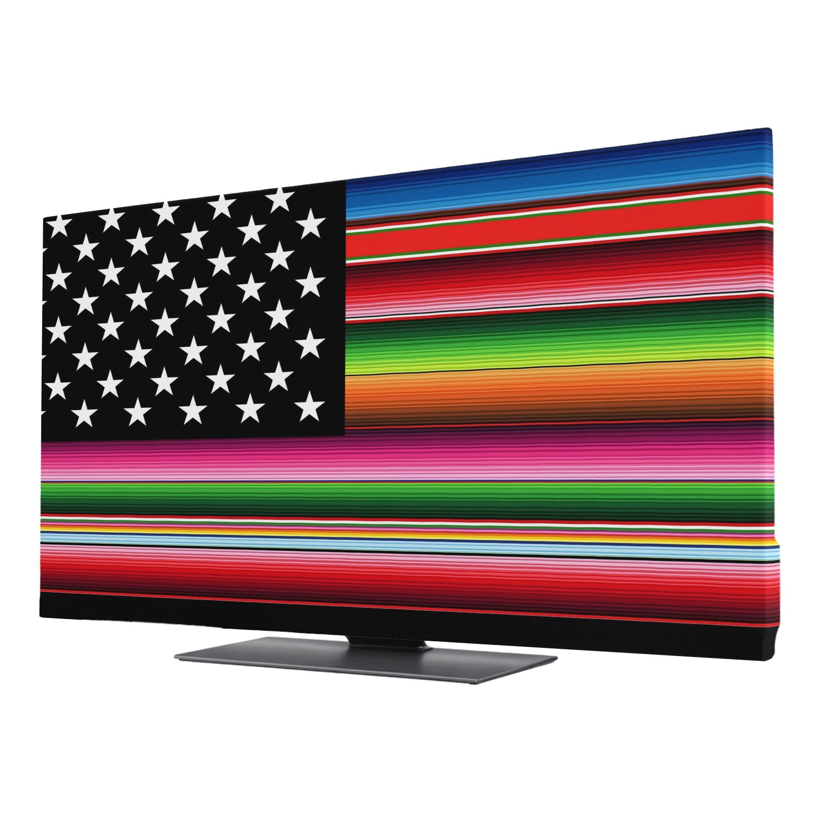 Abstract Colorful Stripes TV Cover for 24 Inch Screen,Stretch Fabric ...