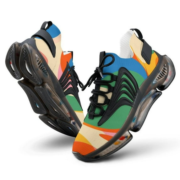 Abstract Colorful Swirling Artwork Design Walking Shoes for Men Woman ...